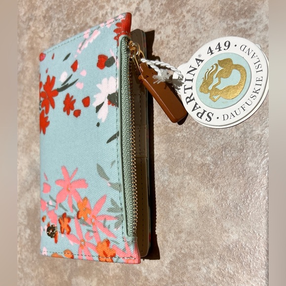 Spartina 449 | Accessories | Spartina 449 Aqua And Coral Floral Wallet ...